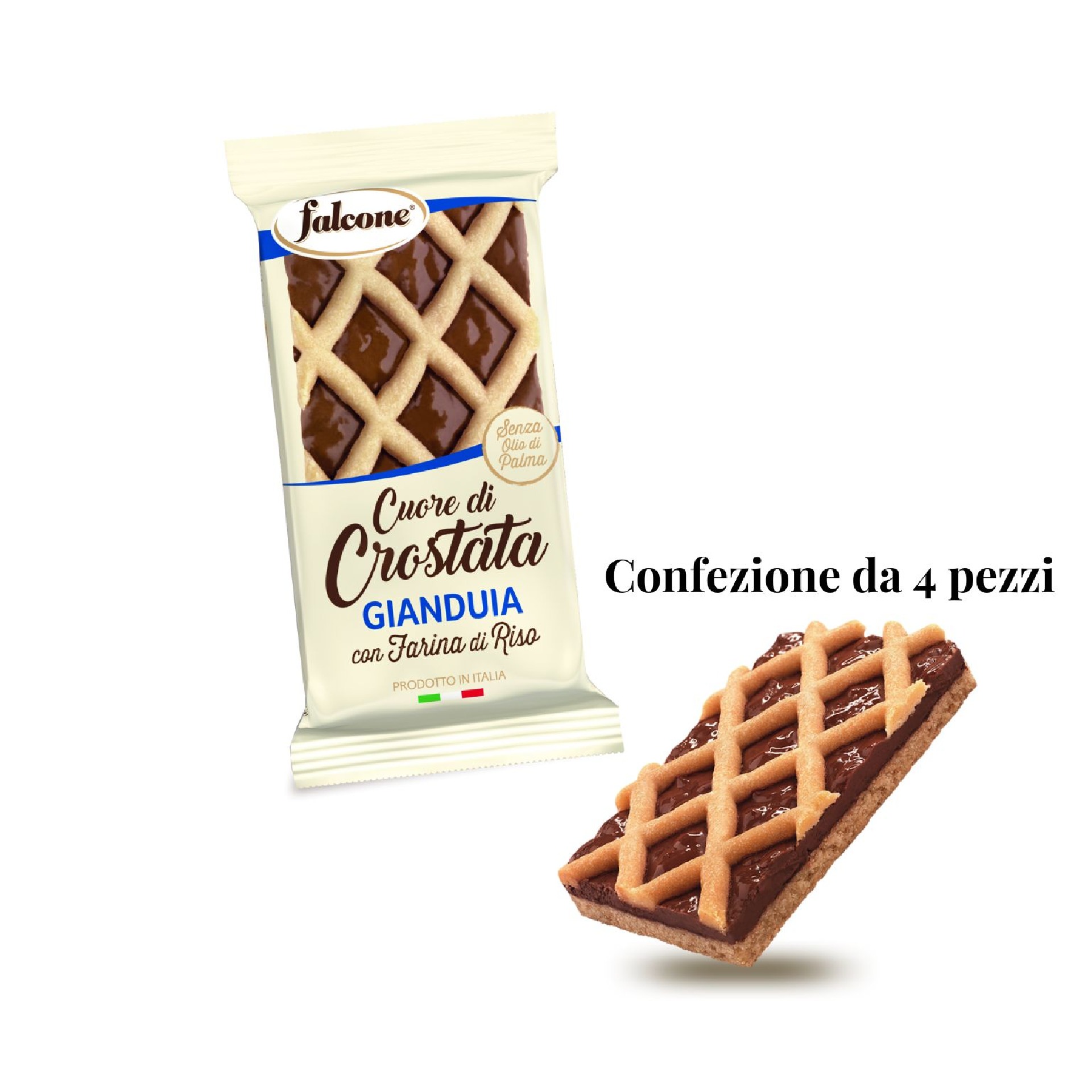 Falcone Crostatine alla crema gianduia e farina di riso 4 snack cuor di ...