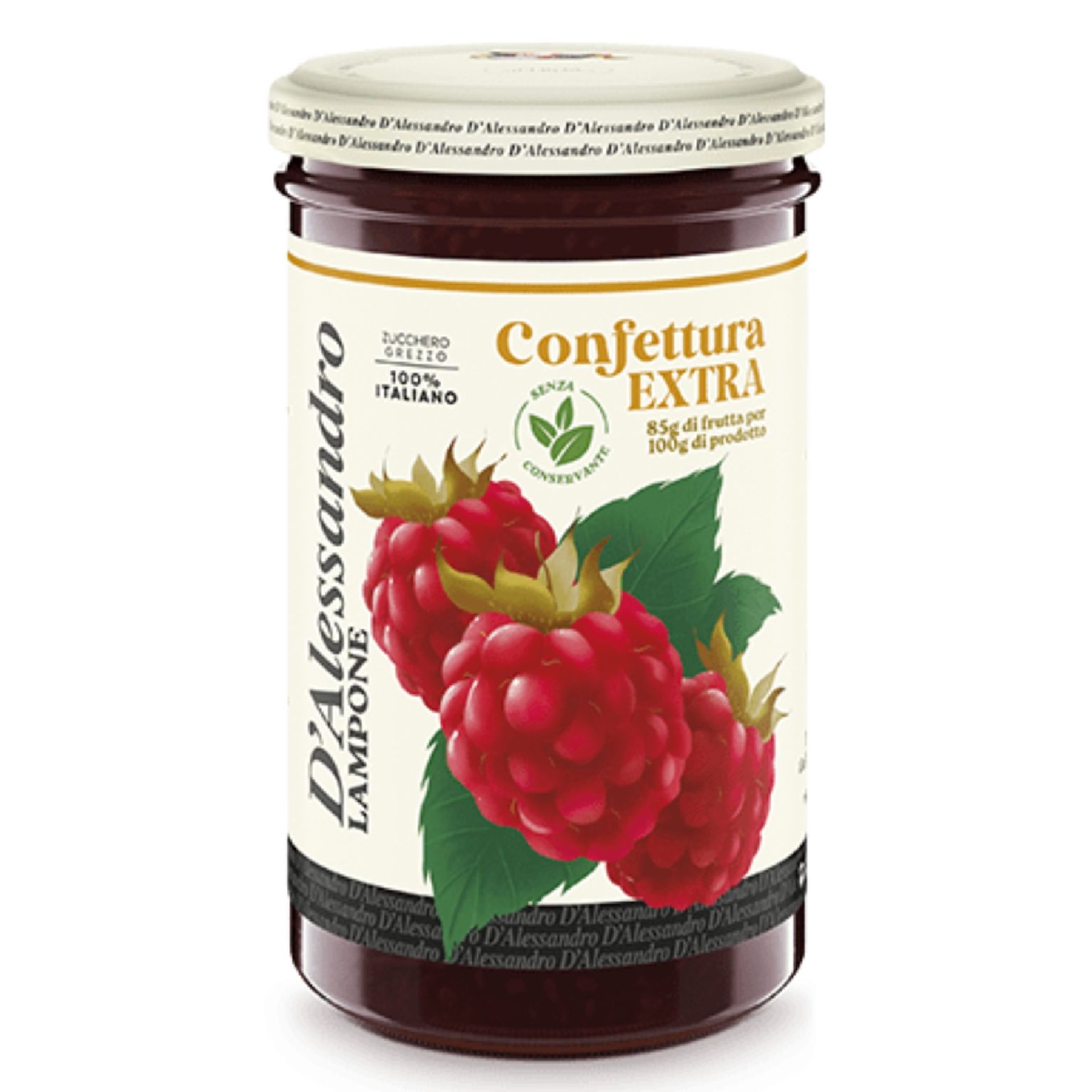 Confettura Extra di lamponi D'Alessandro 310 g | Acquadro Dolciumi