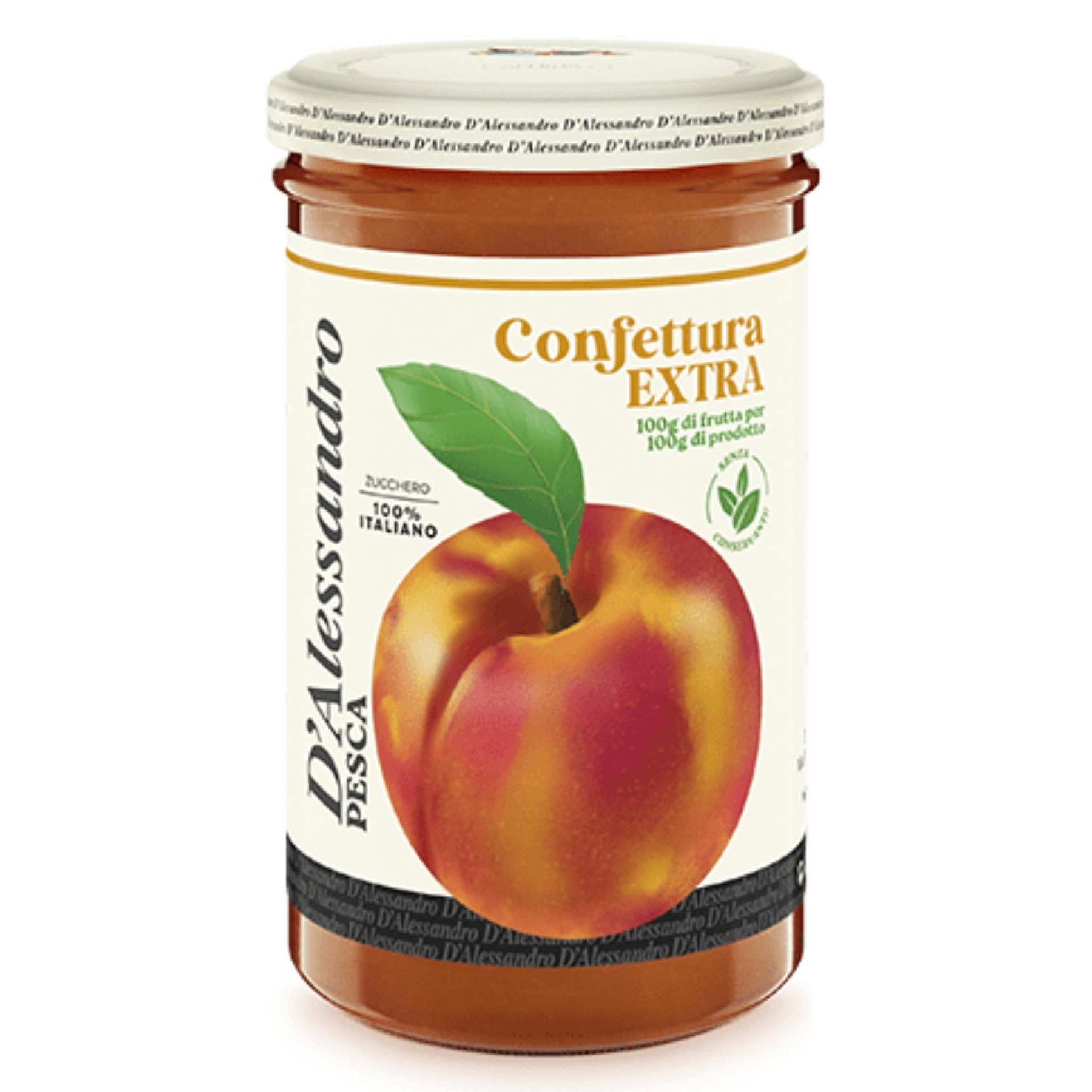 Confettura Extra di Pesca 310 g D'Alessandro | Acquadro Dolciumi